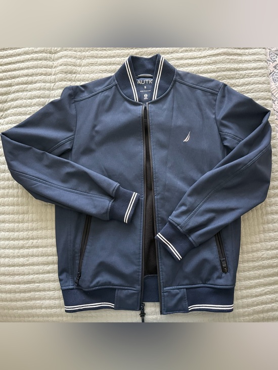 Nautica | Jackets & Coats | Nautica Mens Navy Blue Bomber Jacket With ...